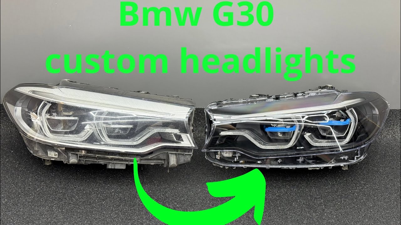 BMW G30 uprava svetlometov | BMW G30 custom headlights - YouTube
