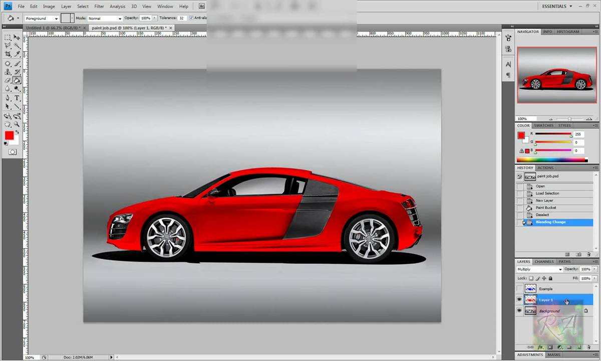 [Photoshop Tutorial] Audi R8 Paint Job - YouTube