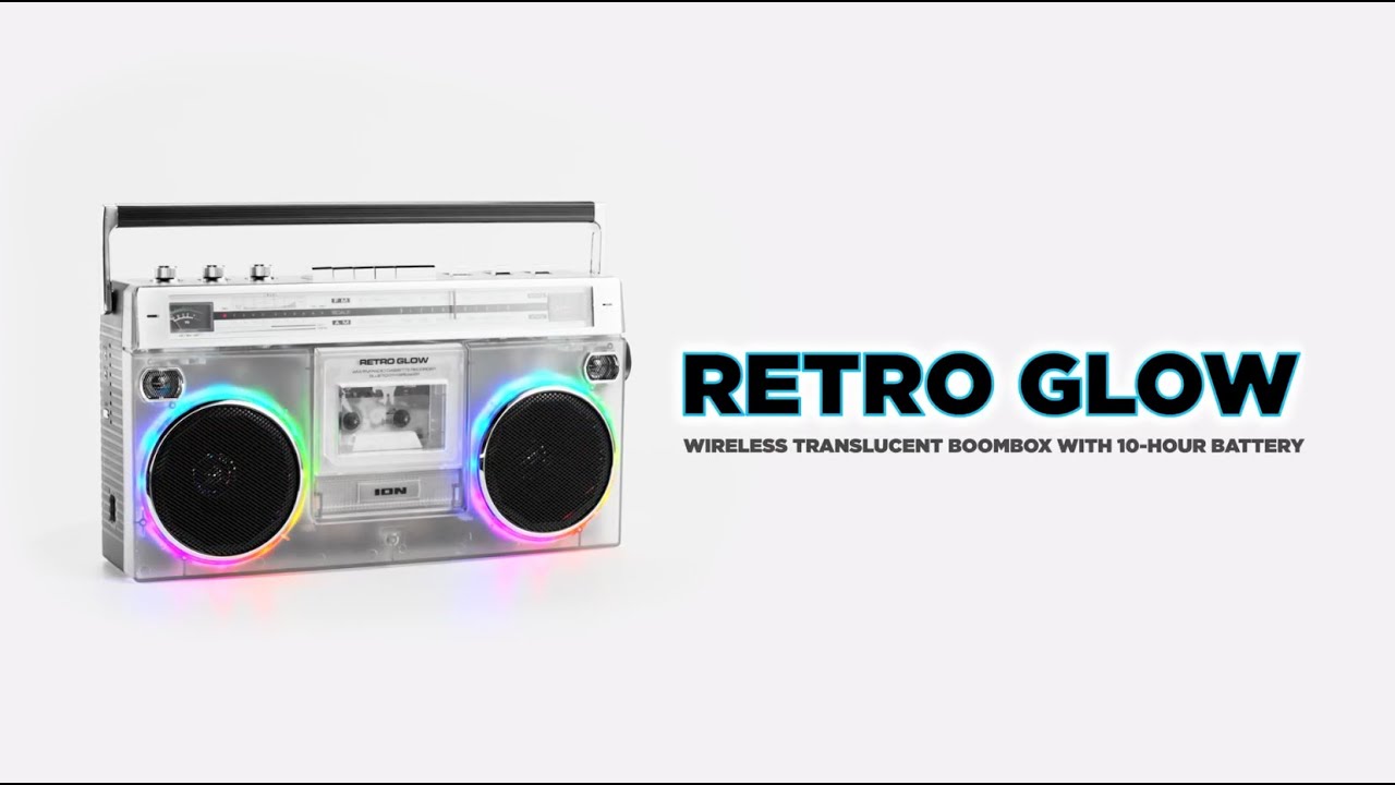 ION® Retro Glow™ Boombox - Wireless Translucent Boombox with 10-Hour ...