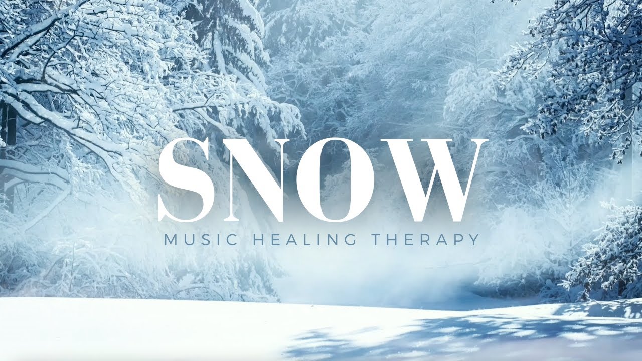 Healing music in a snowy winter forest, ASMR for stepping on snow ...