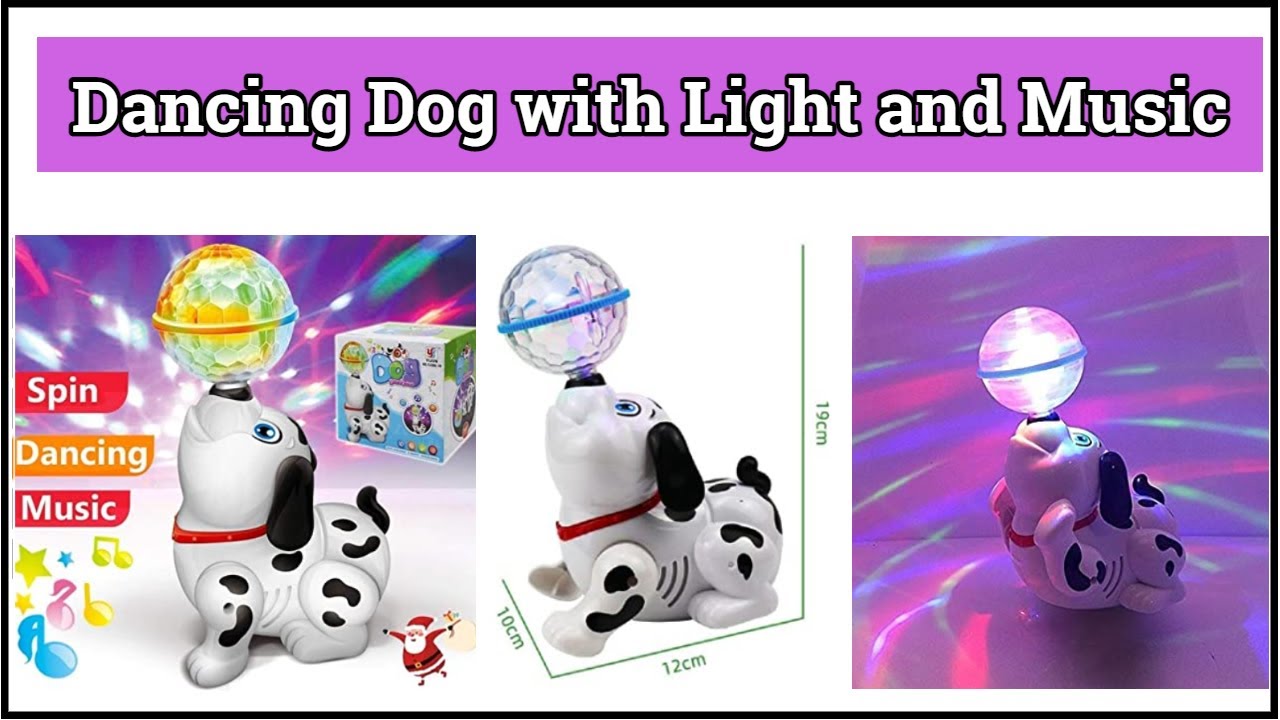 Dancing Dog with 3d lighting and Music (White) | Best Birthday Gift for ...