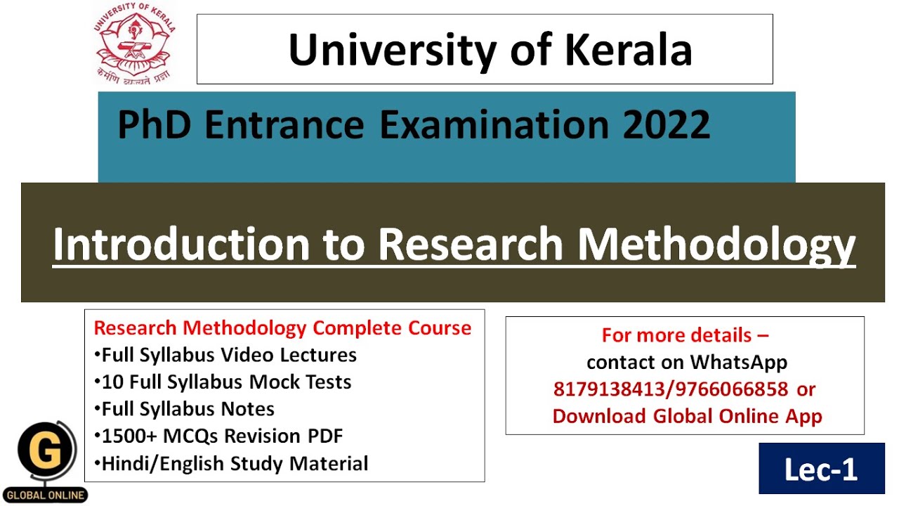 Introduction to Research Methodology|University of Kerala PhD Entrance ...