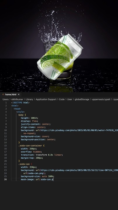 Rotating Soda Bottle Animation | HTML & CSS#shorts#shortsvideos#developerxon#short - YouTube