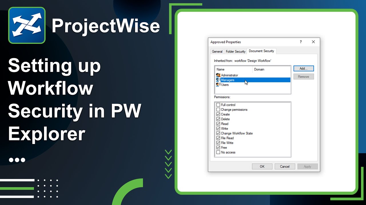 Lesson 6: Setup Workflow Security in PW Explorer - YouTube