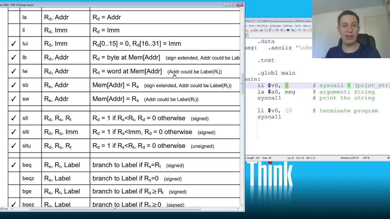 Organização MIPS - parte 4 (Syscall e simulador SPIM) - YouTube