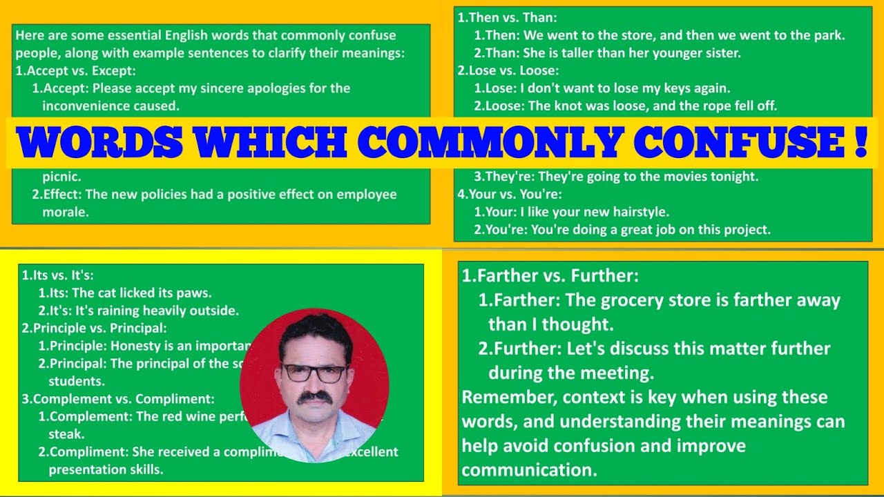 WORDS WHICH COMMONLY CONFUSE ! - YouTube