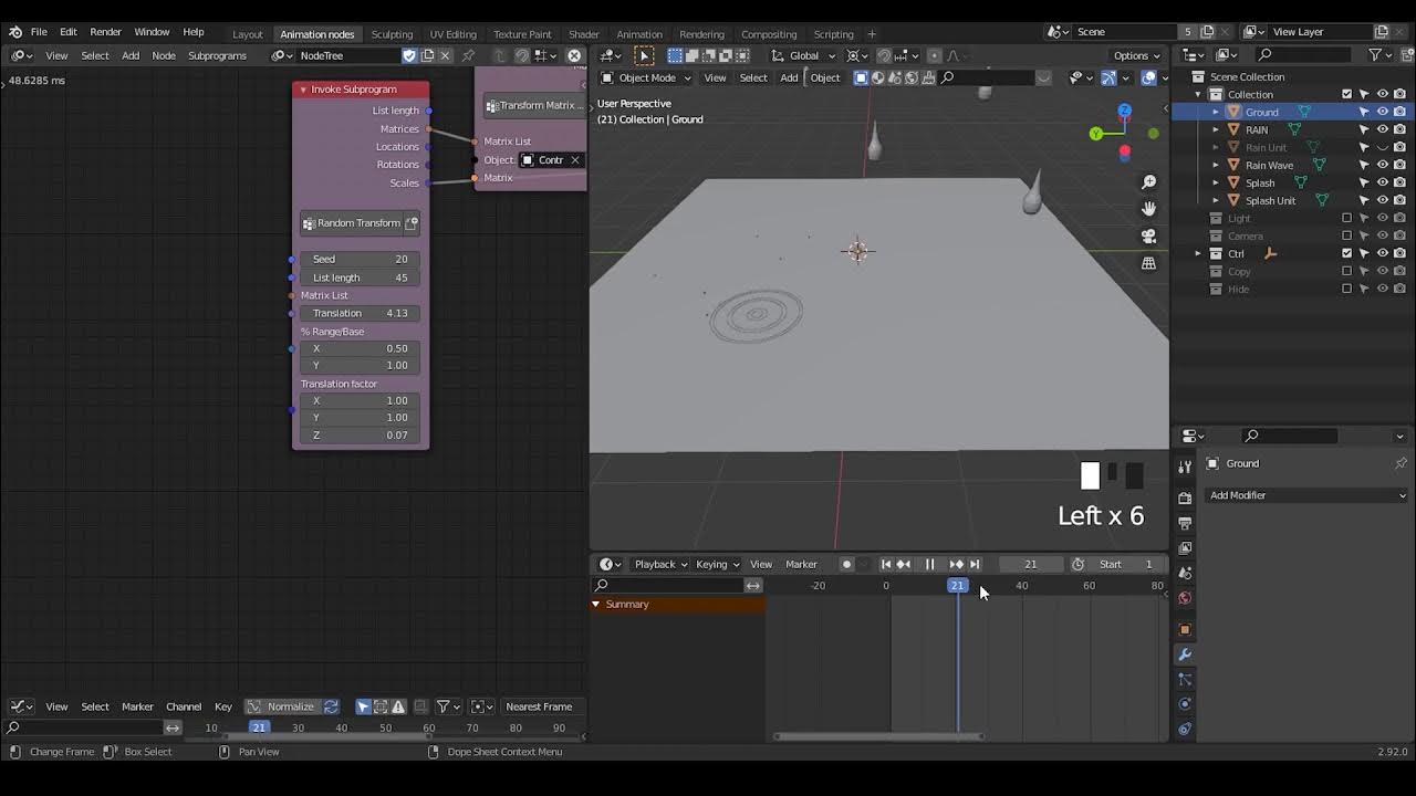 [Demo] Rain Drop / Particle Triggered Event 2 - Blender animation nodes; Noding-product - YouTube