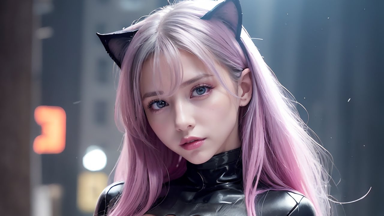 캣우먼 / catwoman /cosplay / 1080p / Costume / ai /cute girl / latex ...
