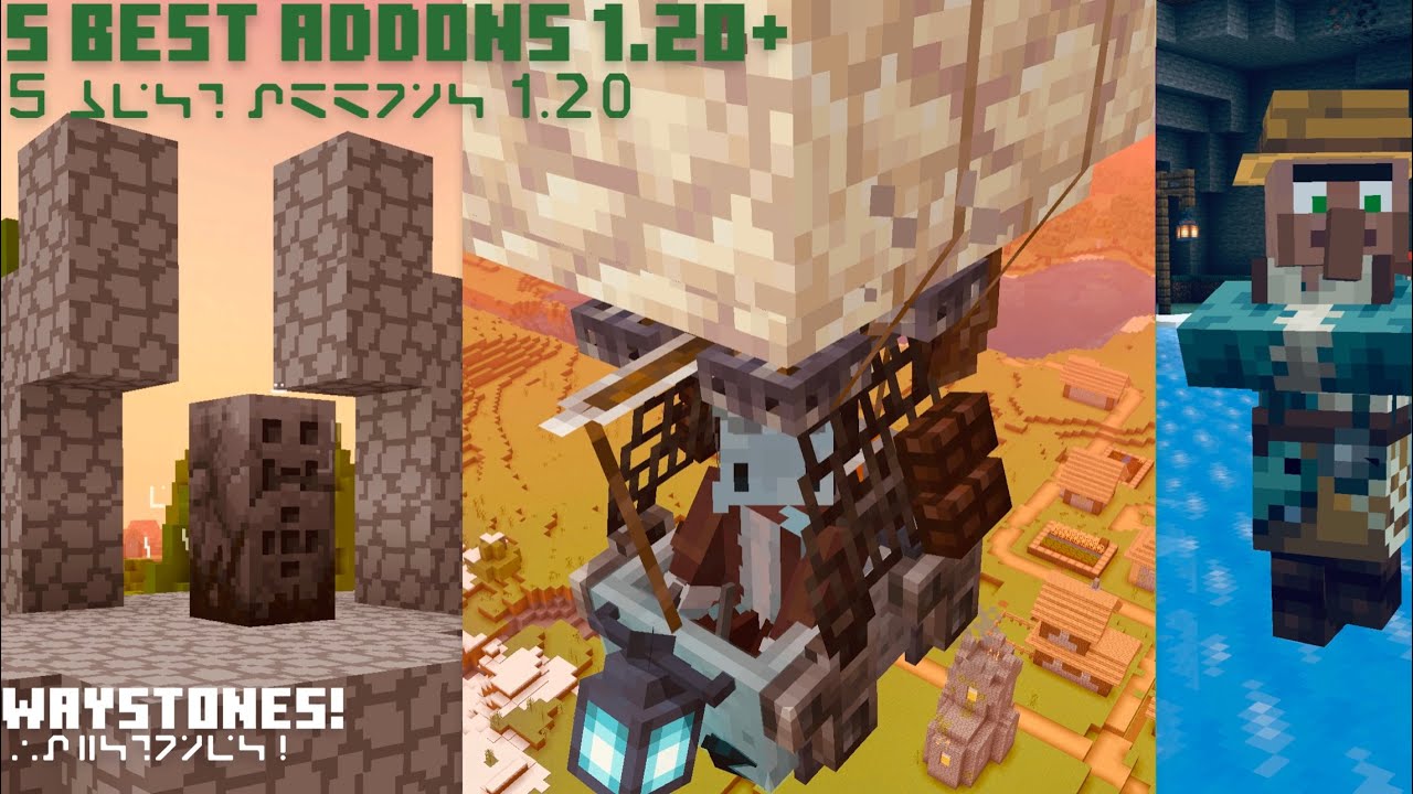 Top 5 addons for mcpe 1.20+! Minecraft Bedrock Edition addons - YouTube
