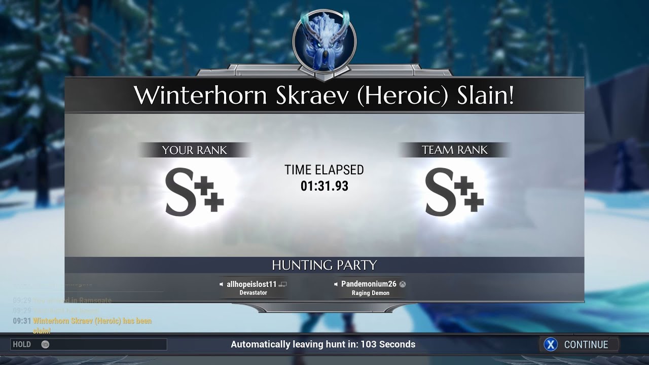 Dauntless Clip - Heroic Winterhorn Skraev - 1:31 Kill - Sub 2 Kill ...