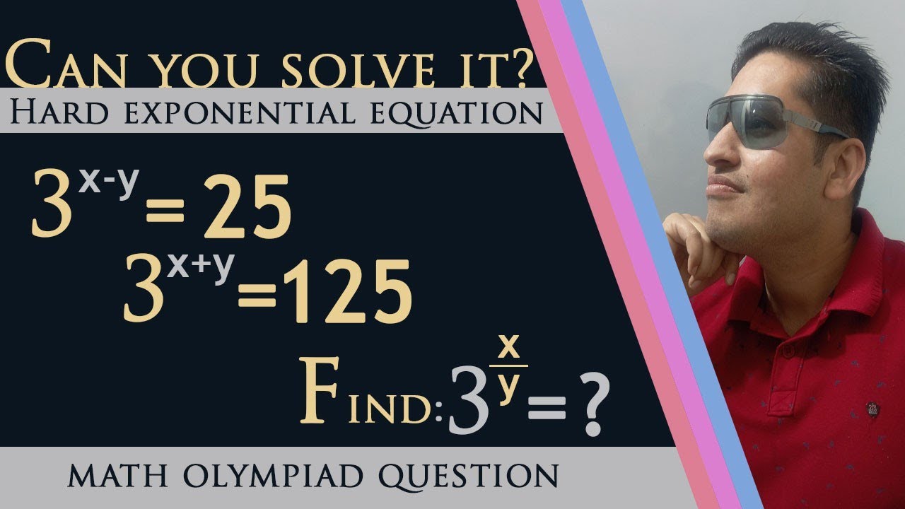 Singapore maths olympiad problem | solving hard exponential equations ...