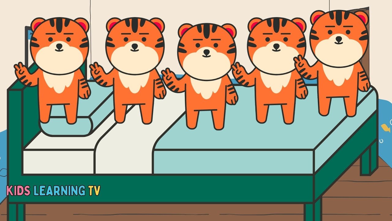 Five Little Tigers Jumping On The Bed - Fun Counting Song for Kids! 🎵 ...