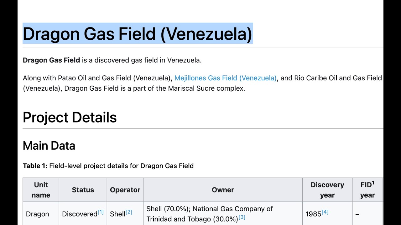 Dragon Gas Field in Venezuela | WATCH FULL VIDEO PATREON! - YouTube