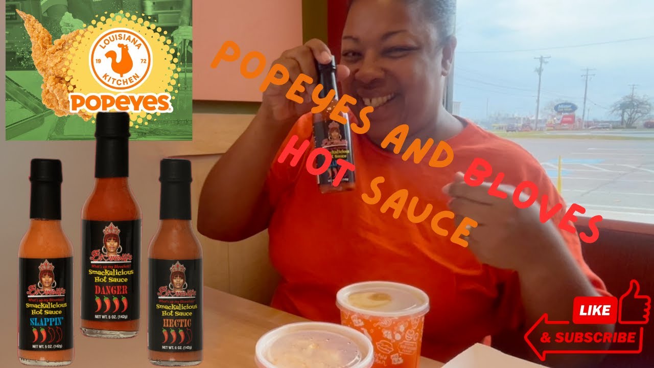 POPEYES Chicken + Bloveslife Hot Sauce It's Getting Hot In Here MUKBANG ...