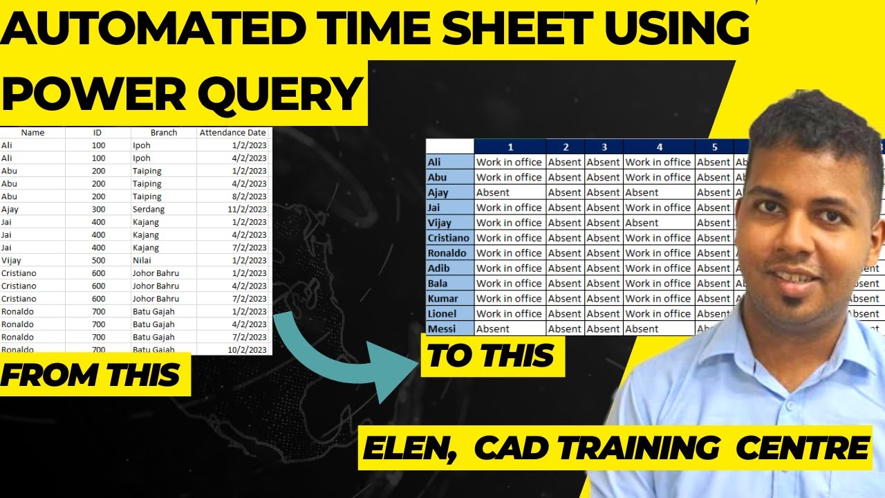 Automated Time Sheet using Power Query - YouTube