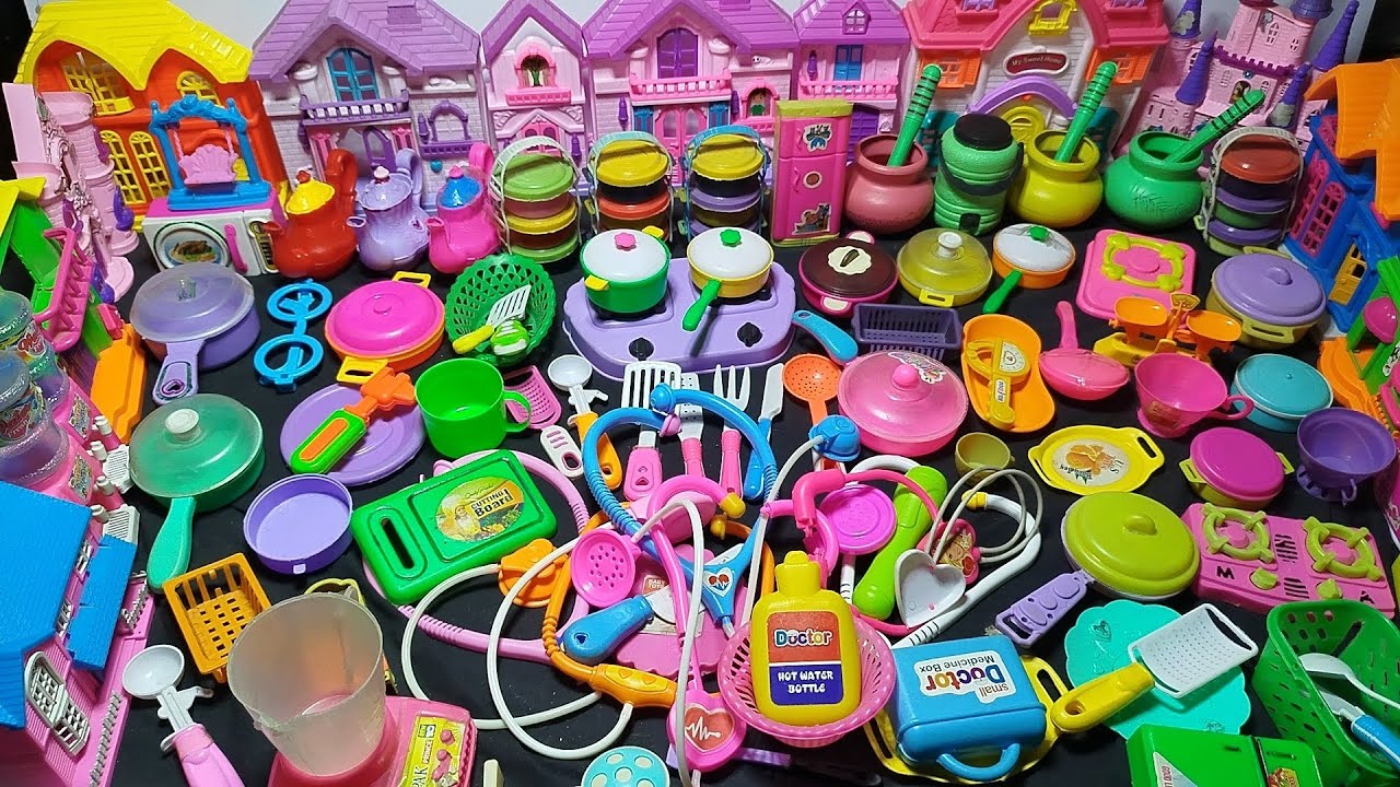 satisfying with Unboxing Cute pink Mini Kitchen Playset | Asmr toys ...