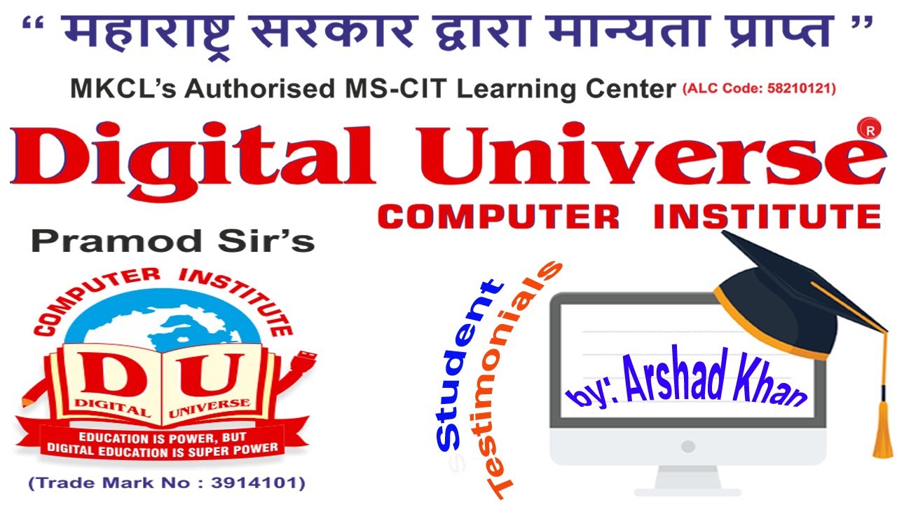 Arshad Khan Testimonials | Digital Universe Computer Institute |MS-CIT ...