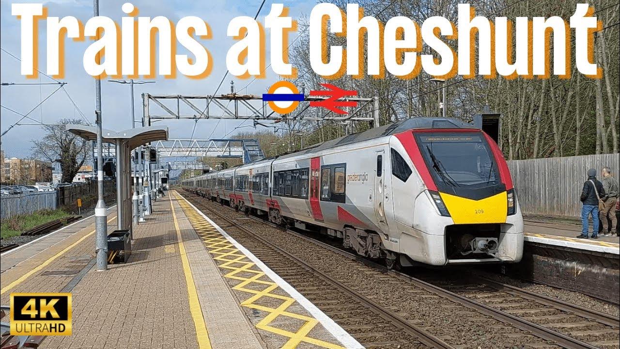 Trains at Cheshunt & Windmill Lane Level Crossing (9th April 2024) - YouTube