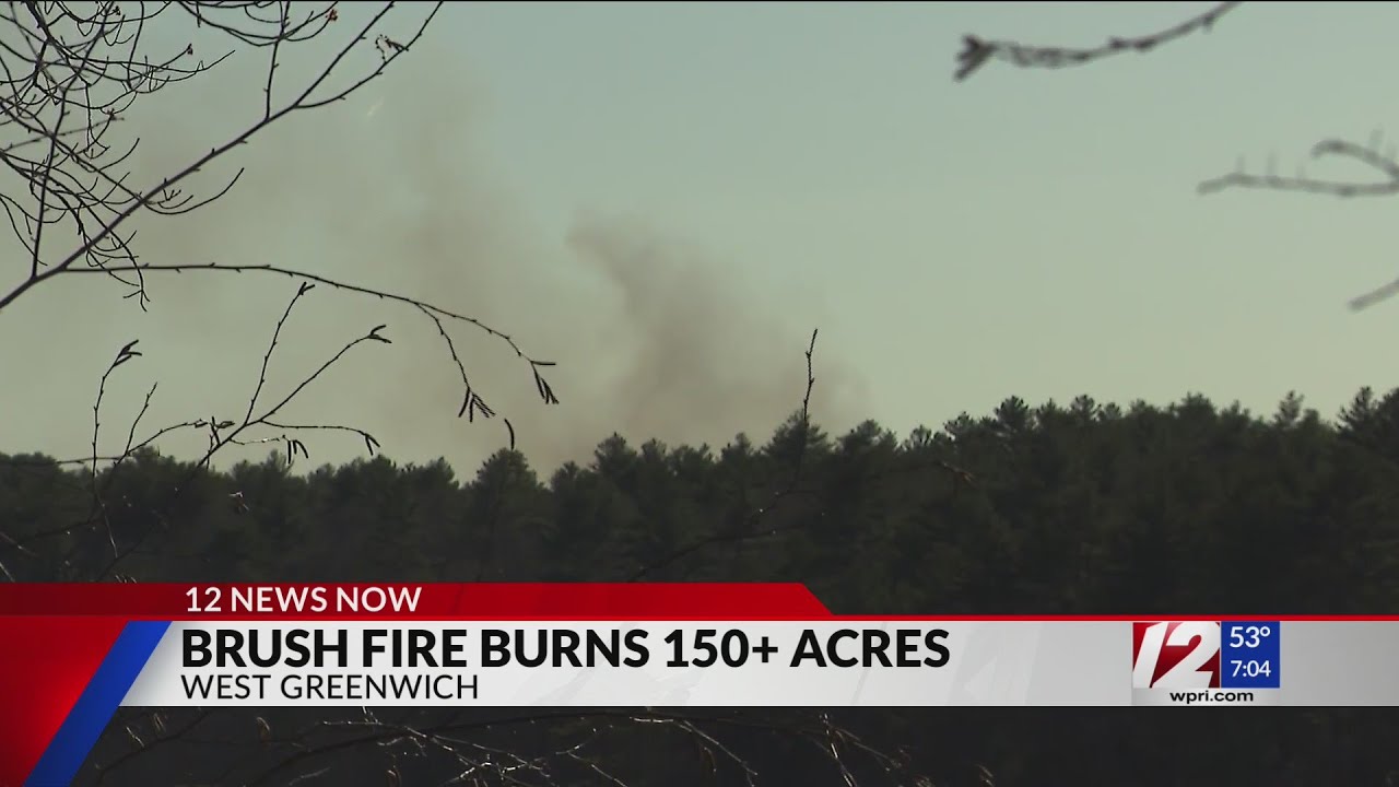 Brush fire scorches 150+ acres in West Greenwich - YouTube