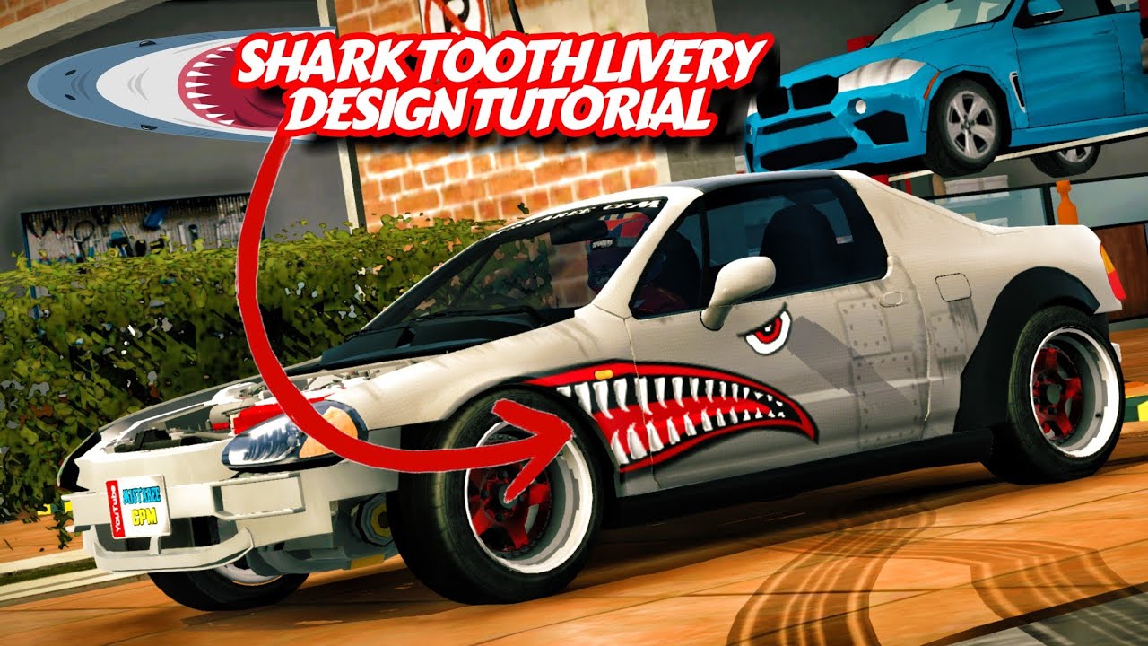 HOW TO MAKE SHARK TOOTH LIVERY || DESIGN TUTORIAL || HONDA CR-X || Car ...