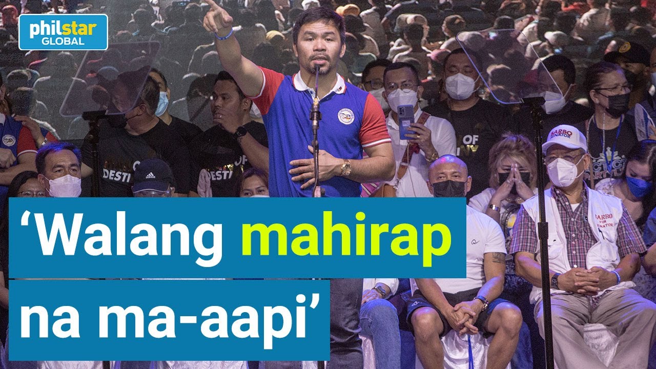 Manny Pacquiao gives speech during proclamation rally in GenSan - YouTube