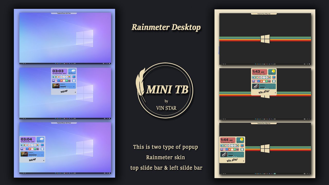 My New Rainmeter Skin | Windows 10 Desktop Customization | Pop up ...
