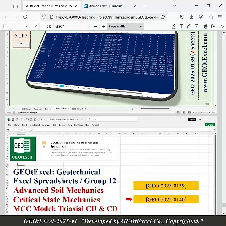 "Short Video Catalog" Geotechnical Excel Spreadsheets #geotexcel - YouTube