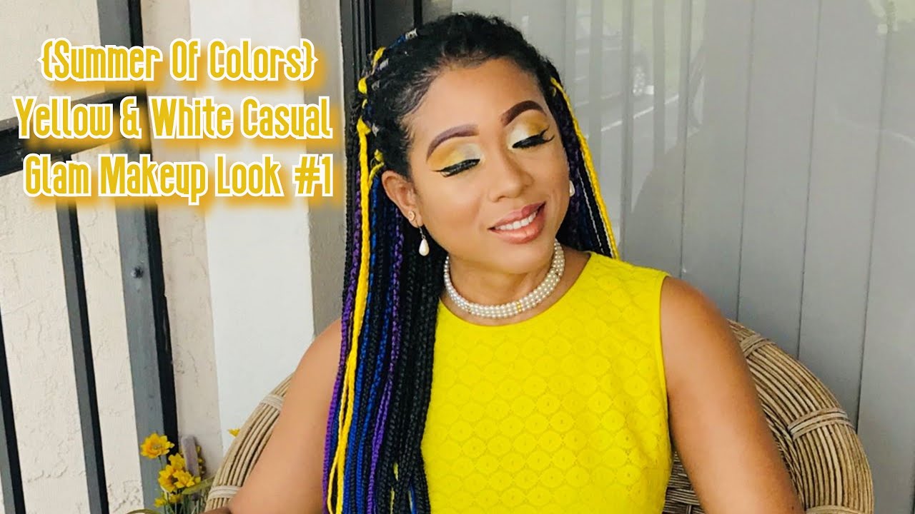{Summer Of Colors, Yellow Theme Week} Yellow & White Casual Glam Makeup ...