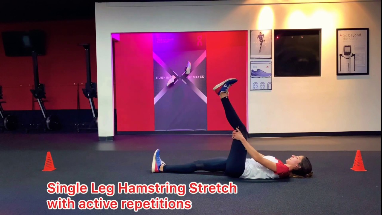 Single Leg Hamstring Stretch with active reps - YouTube