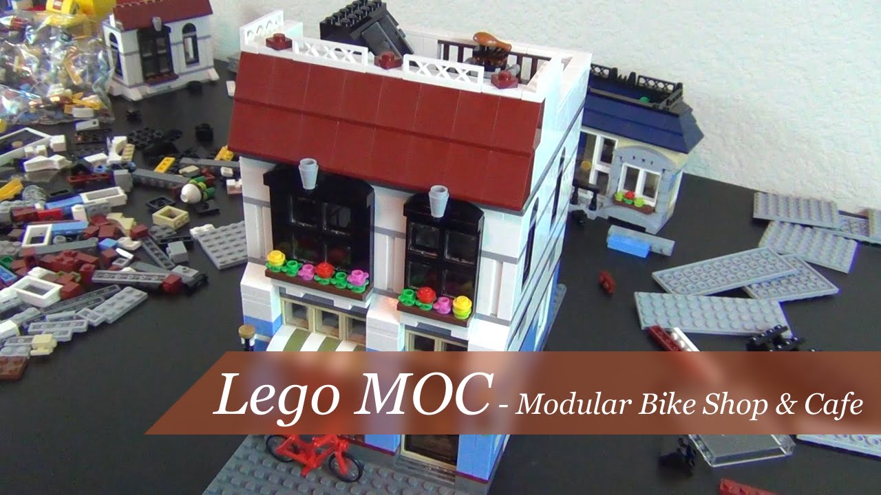 Lego MOC - Modular Bike Shop And Cafe - Part 3 - YouTube