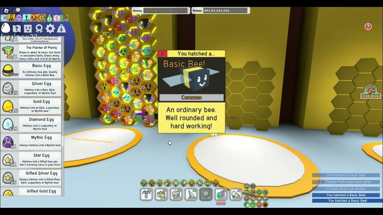 Putting Basic Eggs on ALL my BAR Spicy Bees | Bee Swarm Simulator - YouTube