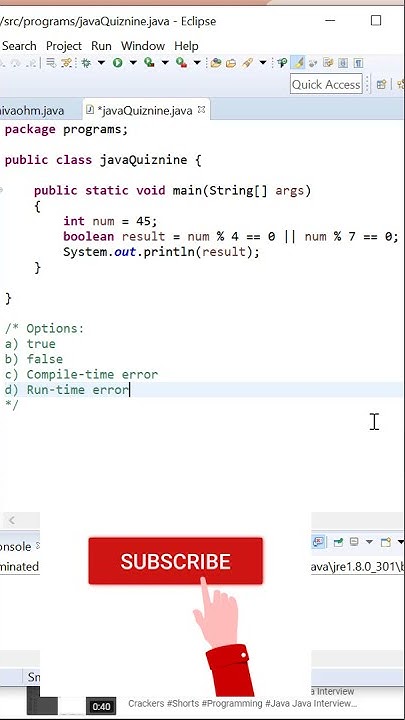 Java Programming Quiz Questions Q9 Java Interview Crackers Shorts