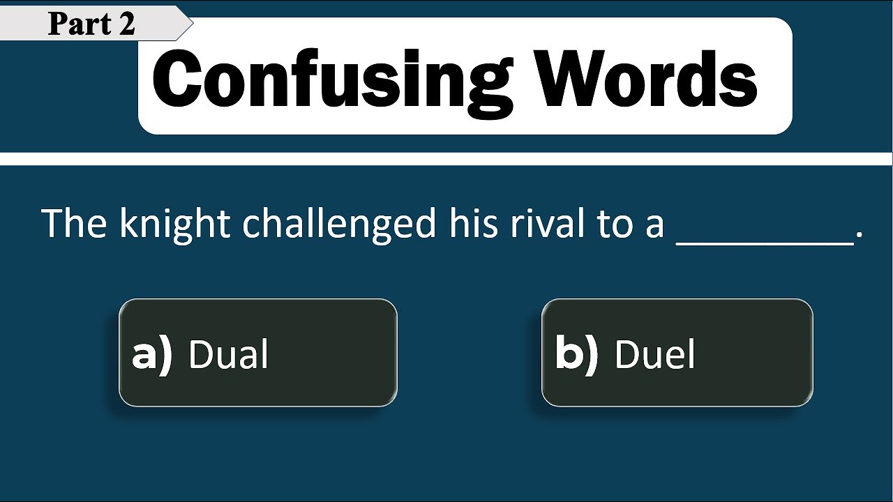 Confusing Words | Homophones | Quiz! | #challenge 2 - YouTube
