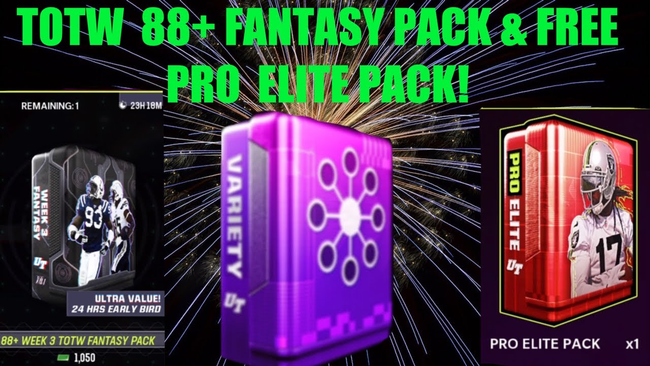 TEAM OF THE WEEK 3! 88+ FANTASY PACK & TRAINING VARIETY PACK, Madden 23 ...