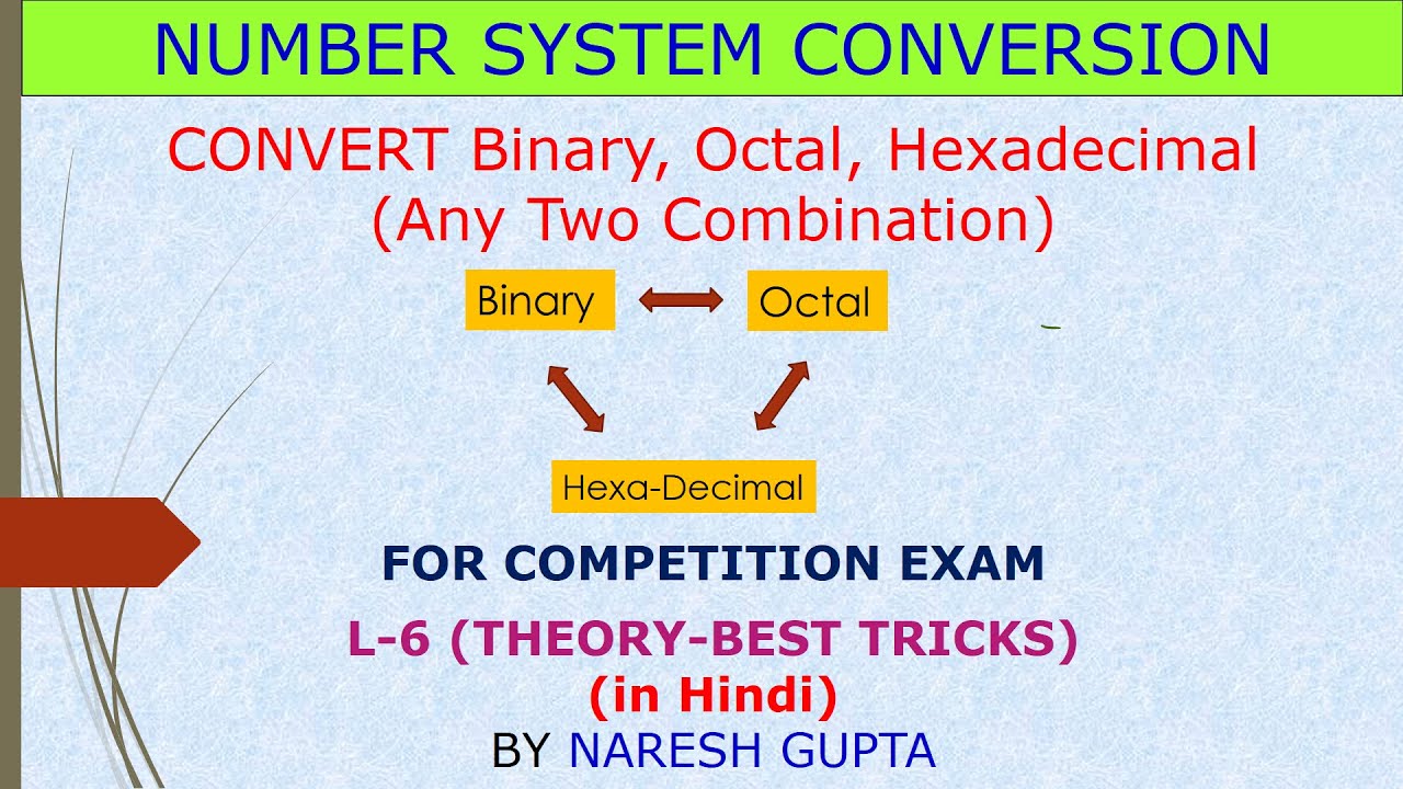 Binary Octal Hexadecimal Conversions Short Trick Method All 7903