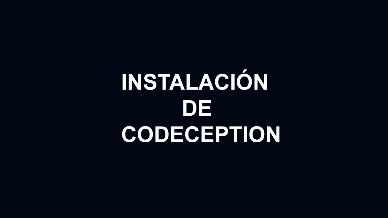 INSTALAR CODECEPTION - YouTube