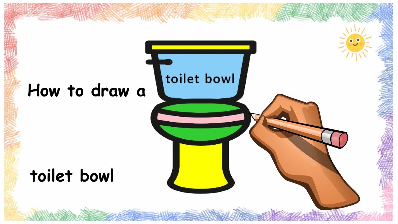 How to draw a toilet bowl, 좌변기, 便器, bồn cầu easy - YouTube