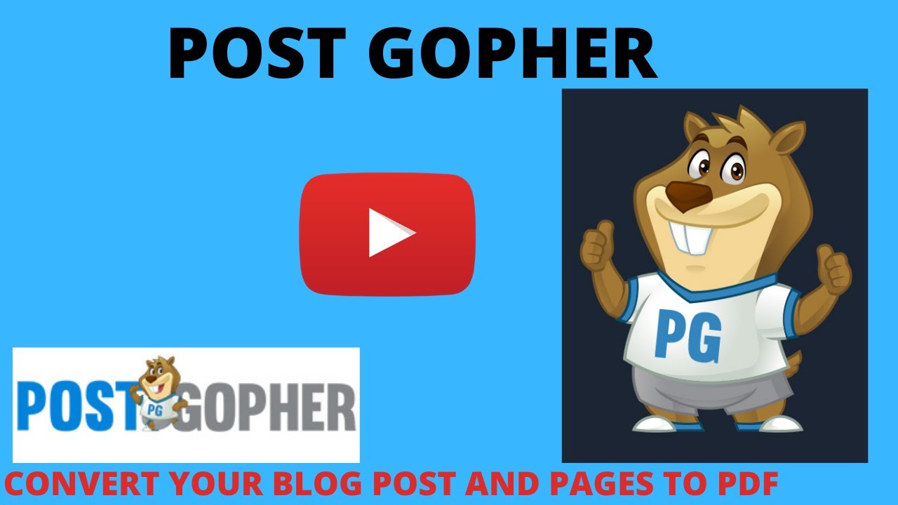 post gopher review - post gopher Blog into Pdf - YouTube