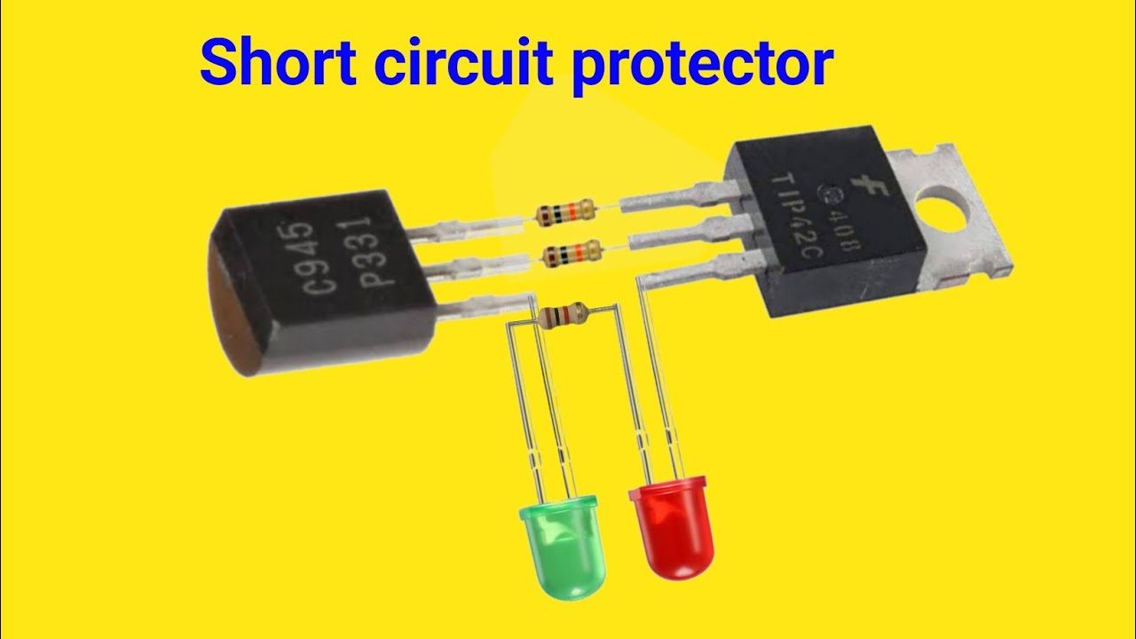 How to make a short circuit protector from Tip42c - YouTube