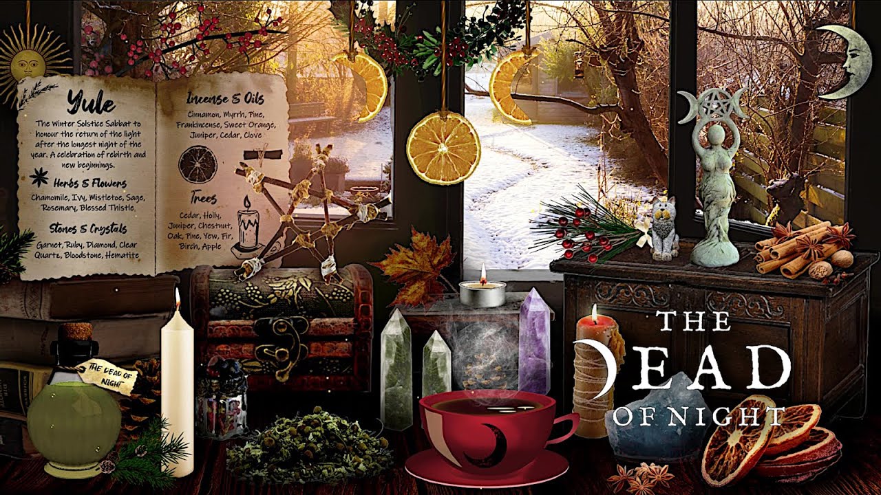 Witch's Yule Altar Ambience 🧹🕯️ ️ | Winter Solstice | Witch ASMR and ...
