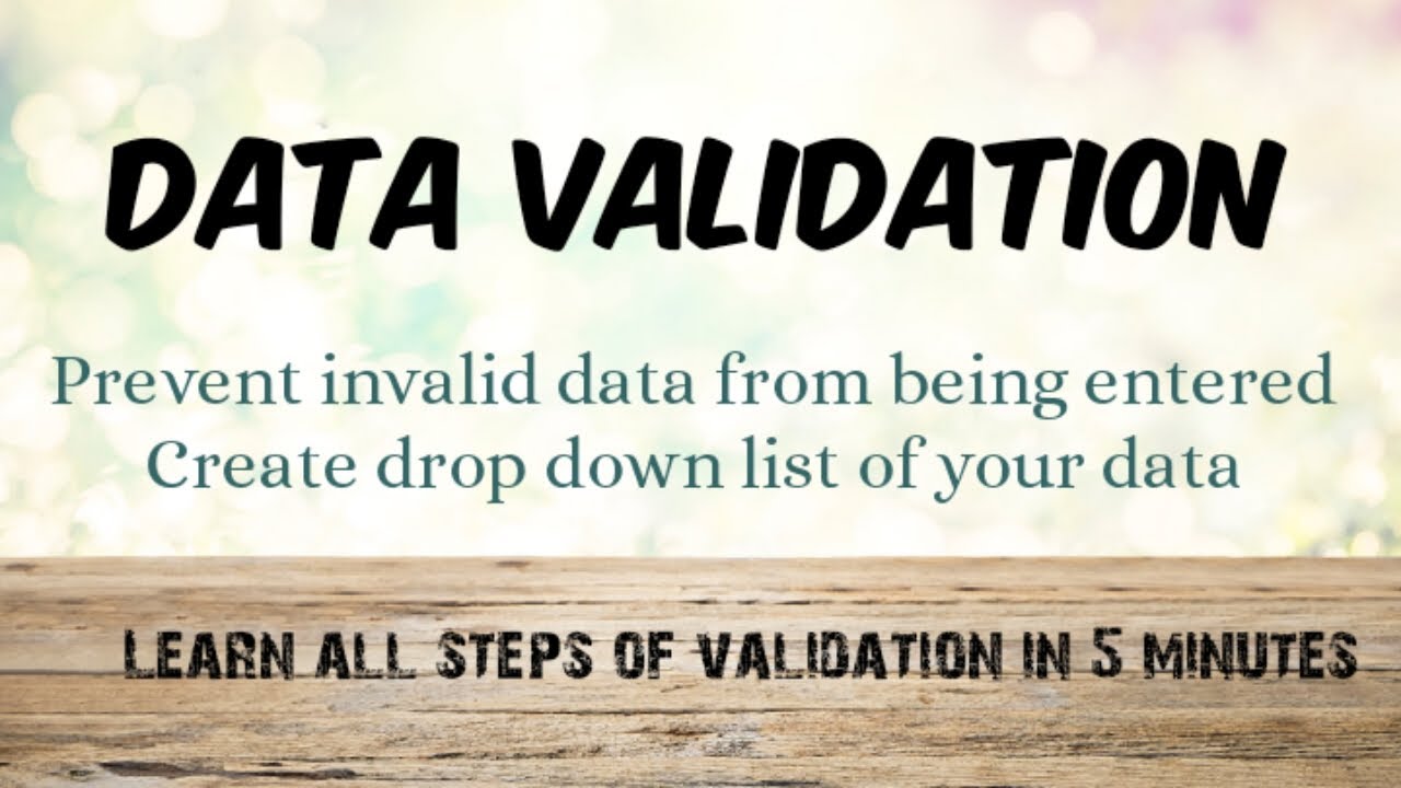 Data Validation Prevent Invalid Data From Being Entered And Create Drop Down List Of Your Data