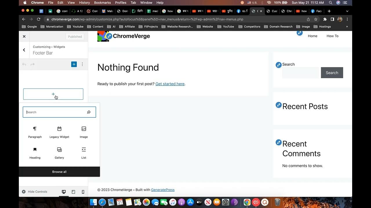 How To Add Footer Menu in GeneratePress Theme WordPress - YouTube
