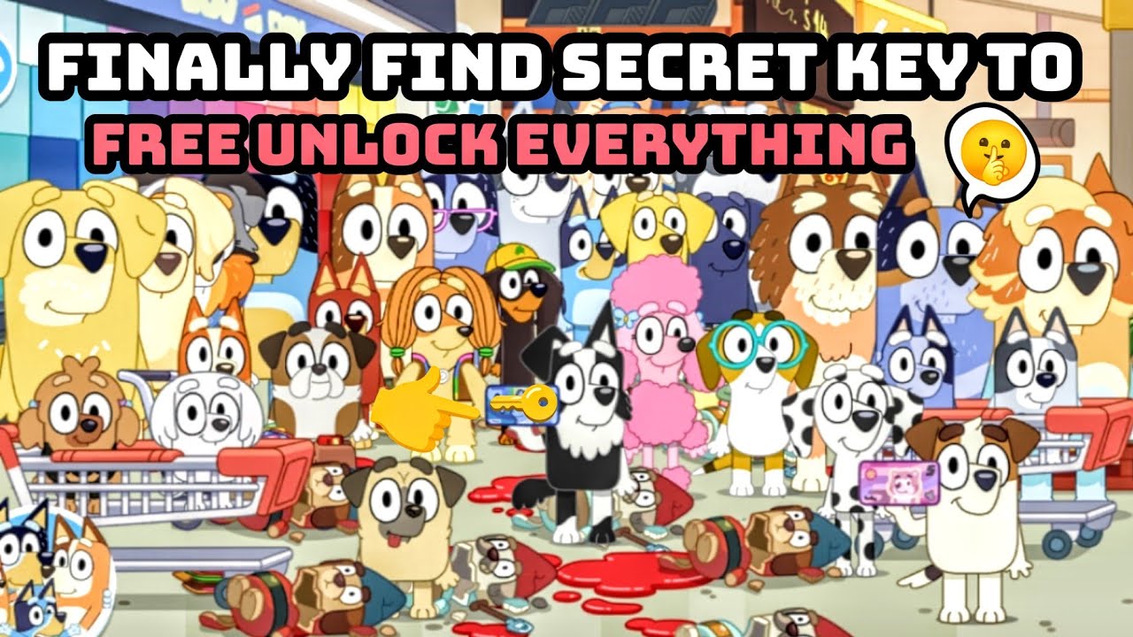 Bluey Let's Play Finally Find Secret Key To Free Unlock Everything In ...
