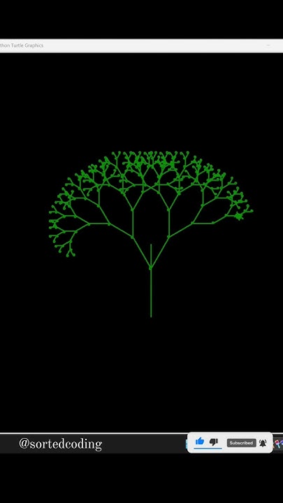 Python Tree With Turtle 🐢 Shorts Pythonturtle Coding Graphics Tree Green Youtube