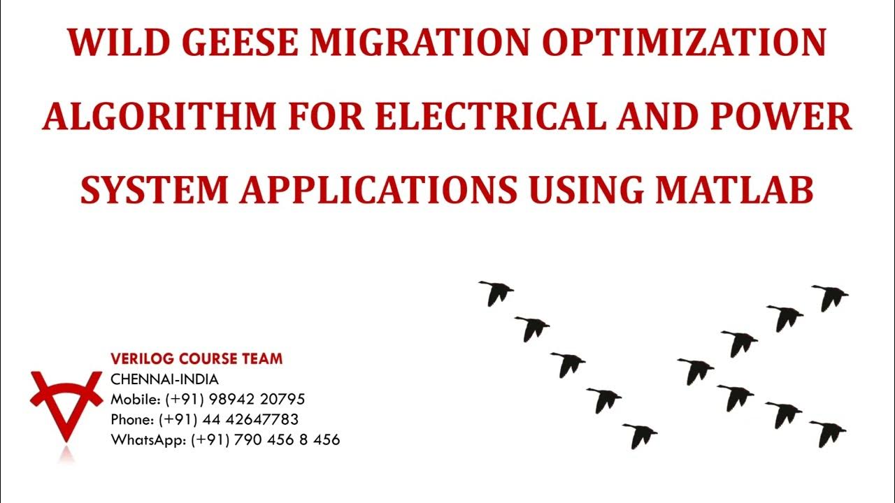 WILD GEESE MIGRATION OPTIMIZATION ALGORITHM FOR ELECTRICAL AND POWER SYSTEM APPLICATIONS USING ...