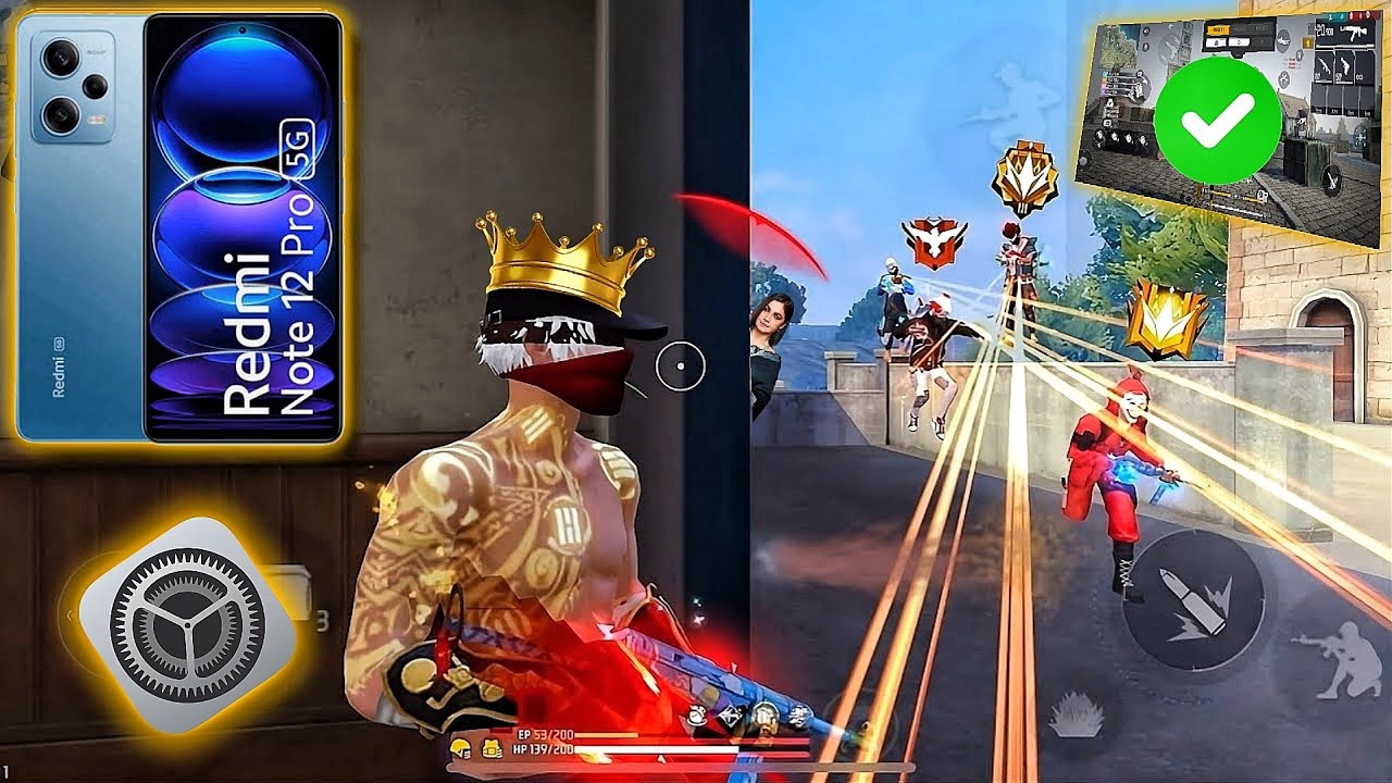 redmi note 12 pro free fire gameplay 😍 || redmi note 12 pro free fire ...