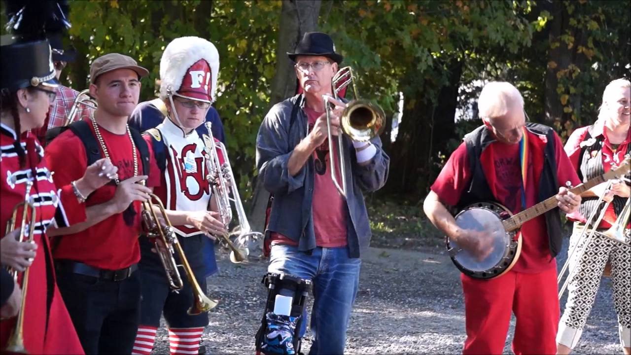 Two Honk bands protest West Roxbury pipepline - YouTube