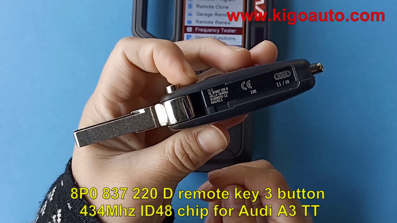 K9102902 8P0 837 220 D remote key 3 button 434Mhz ID48 chip for Audi A3 ...