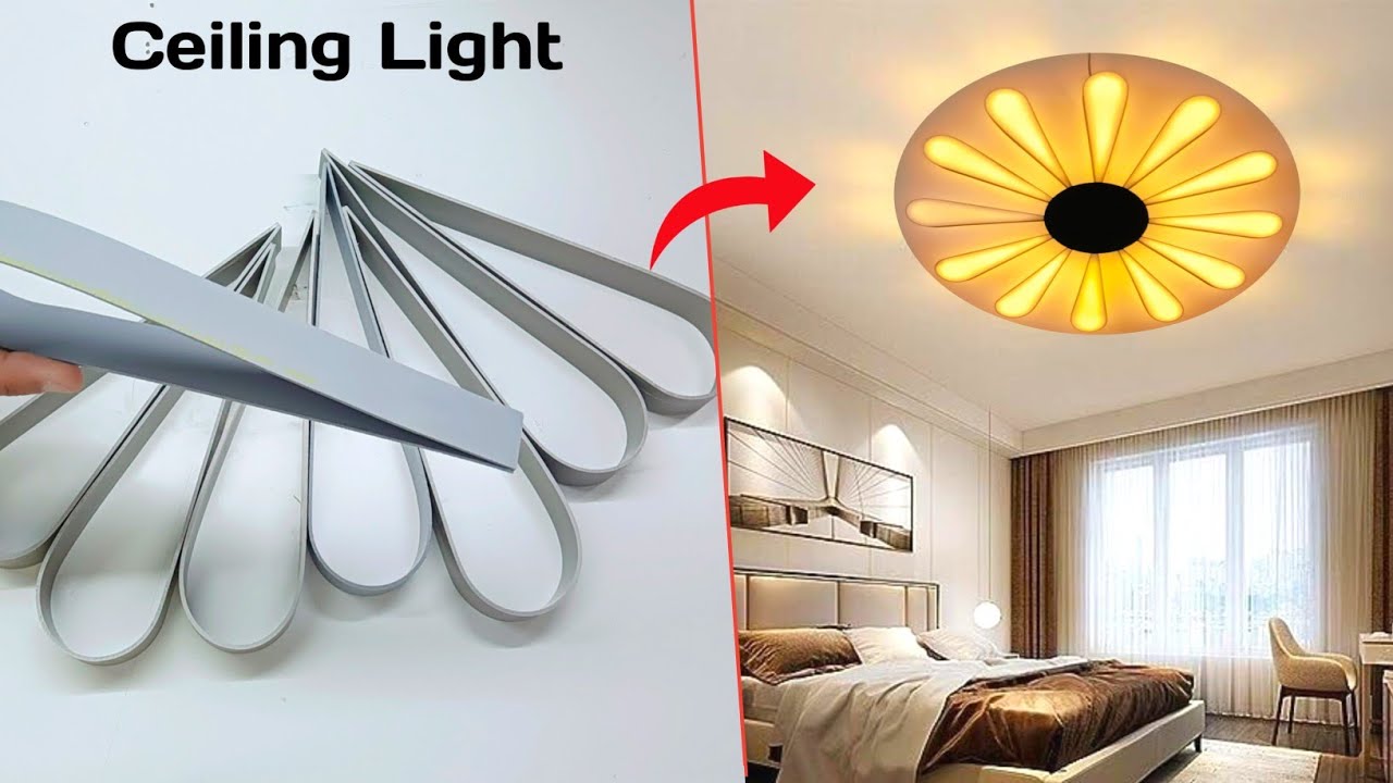 How to Make a Modern Style LED Ceiling Lamp from PVC Pipe Ceiling ...