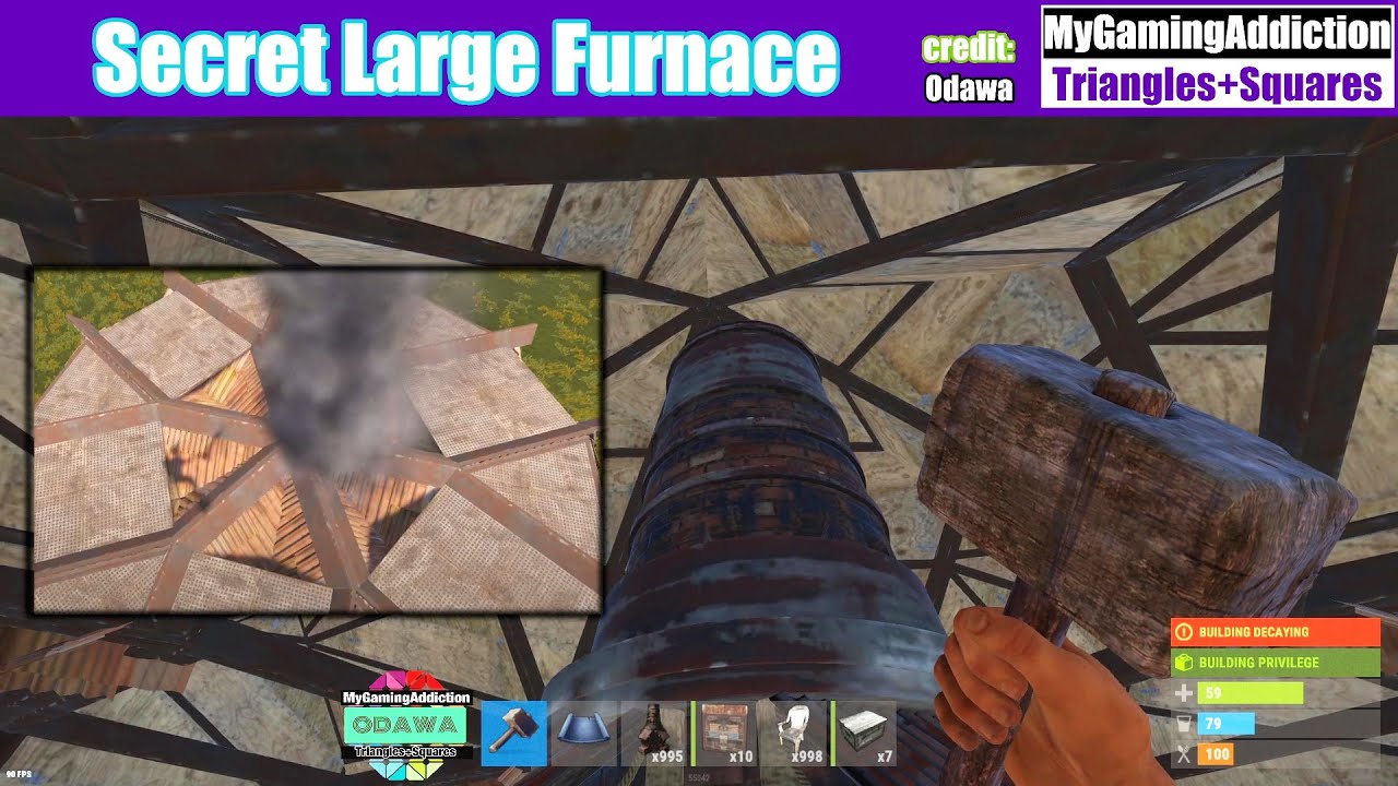 Rust - SECRET Large Furnace (8 Rockets Down, but 2 Floors Only) - YouTube